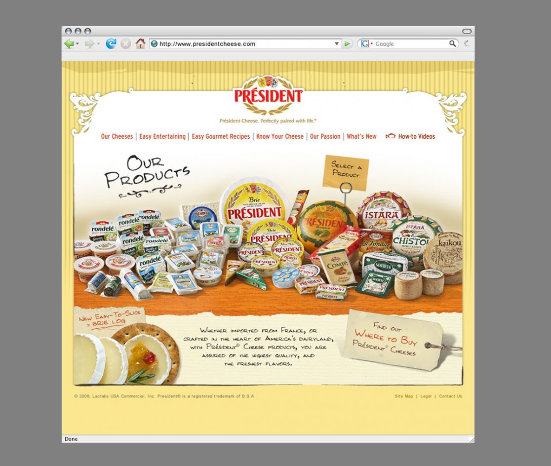 Président® Cheese Website – Mike Governale, LLC
